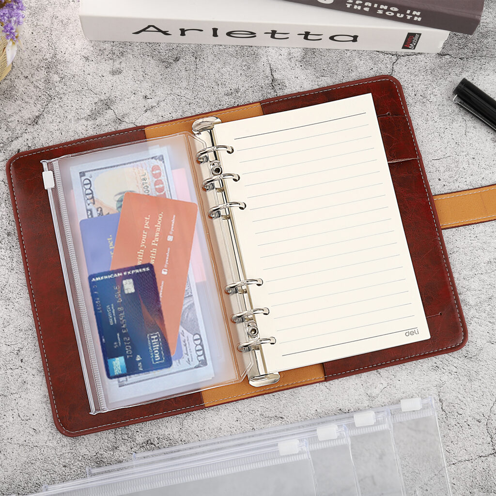 Housolution A6 Binder, Vintage PU Leather Notebook Binder Refillable 6 ...